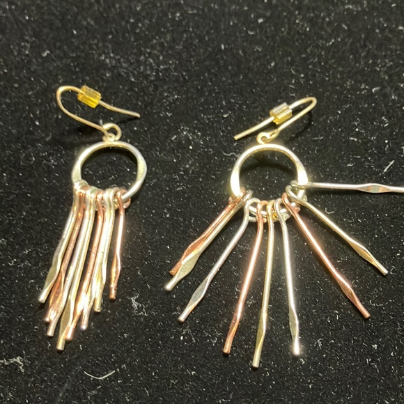 Accessories | Copper Silver And Gold Tone Dangle Earrings Very Dainty ...